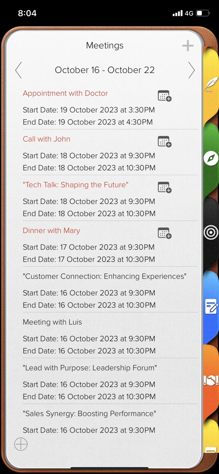 Opus One: Agenda Planner